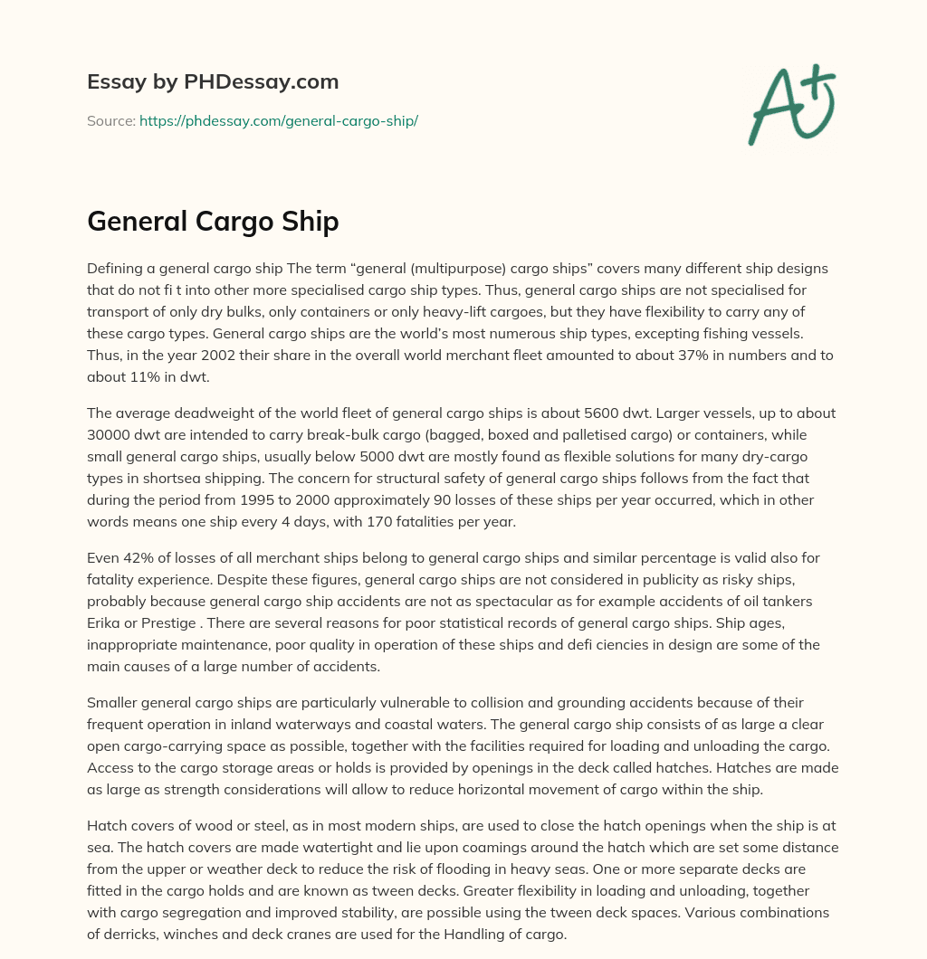 General Cargo Ship - PHDessay.com