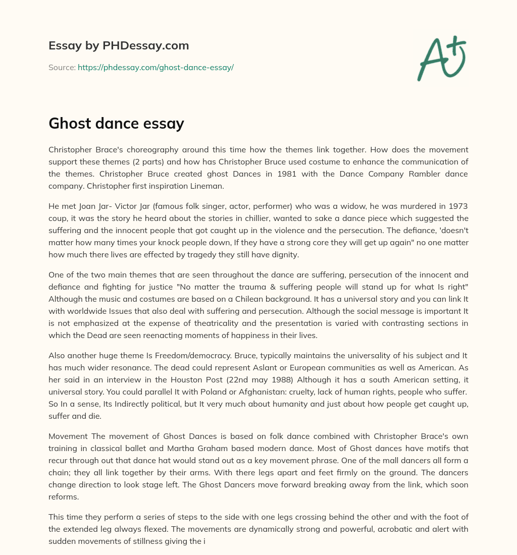 Ghost dance essay - PHDessay.com
