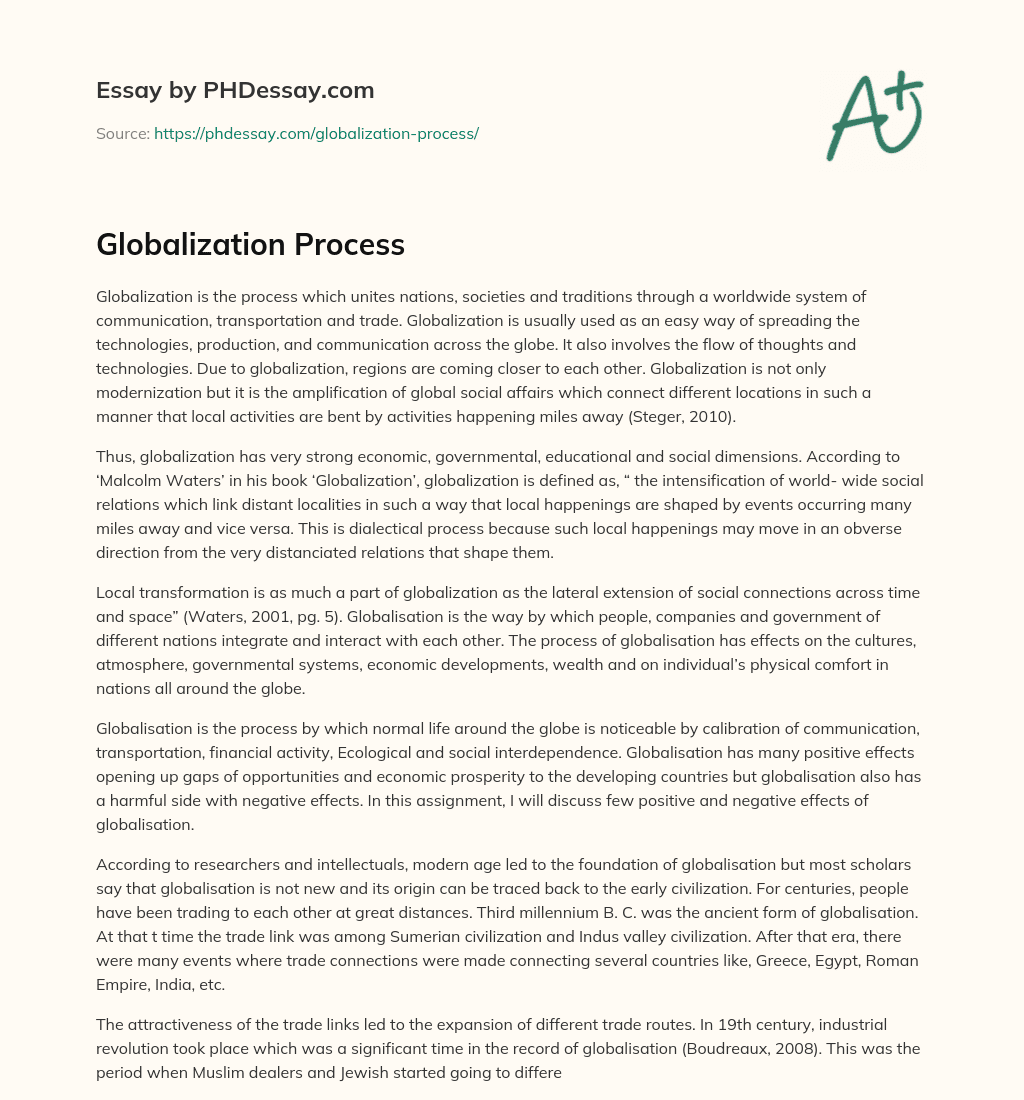 Globalization Process - PHDessay.com