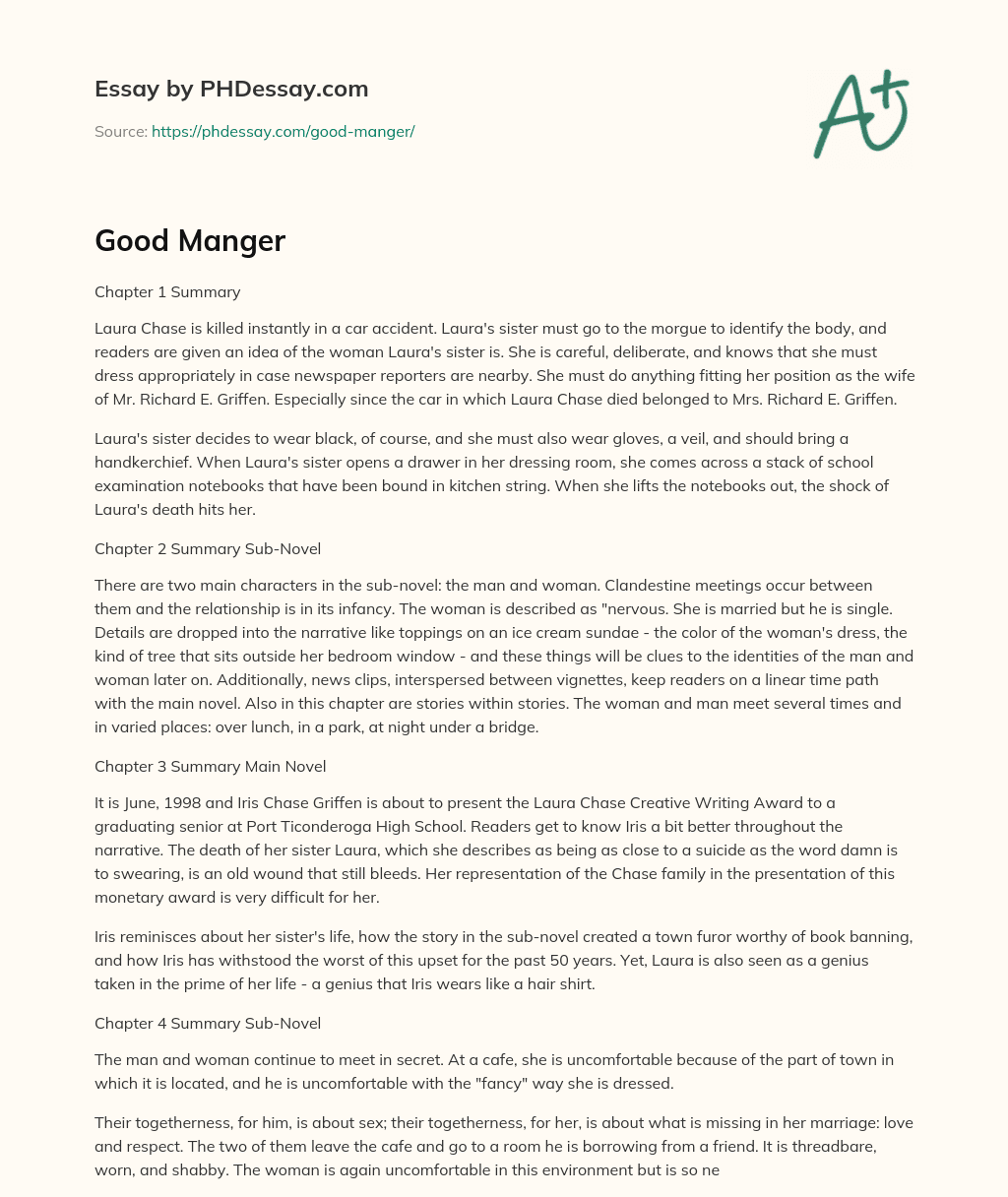 Good Manger - PHDessay.com