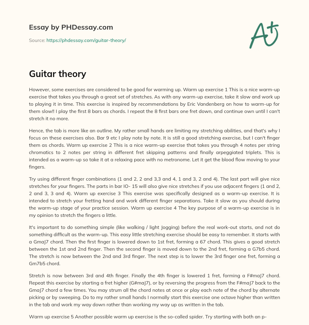 Guitar theory - PHDessay.com