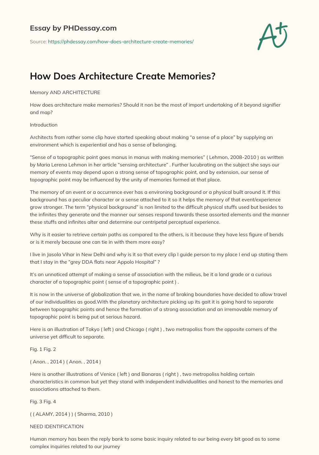 How Does Architecture Create Memories? - PHDessay.com