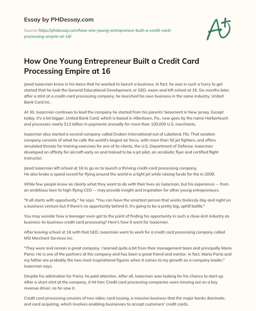 How One Young Entrepreneur Built a Credit Card Processing Empire at 16 ...