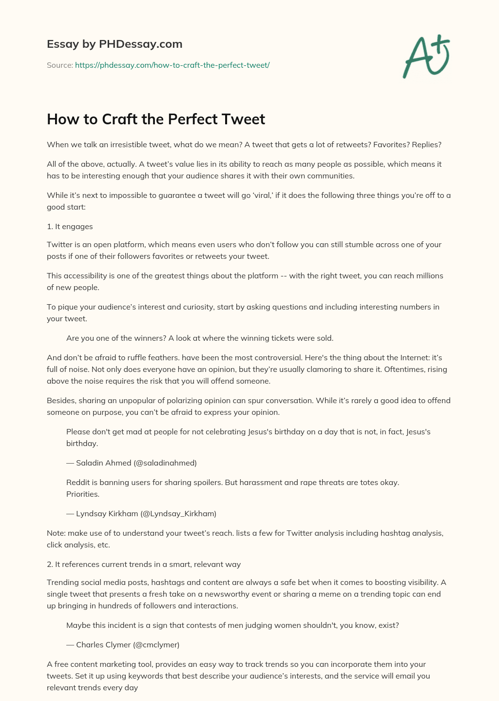 How to Craft the Perfect Tweet - PHDessay.com