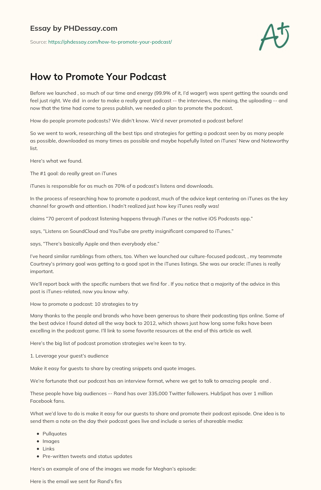 How to Promote Your Podcast - PHDessay.com