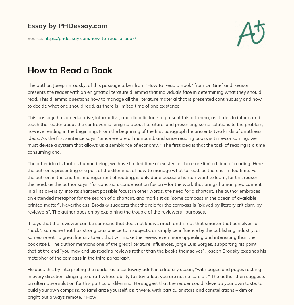 How to Read a Book - PHDessay.com