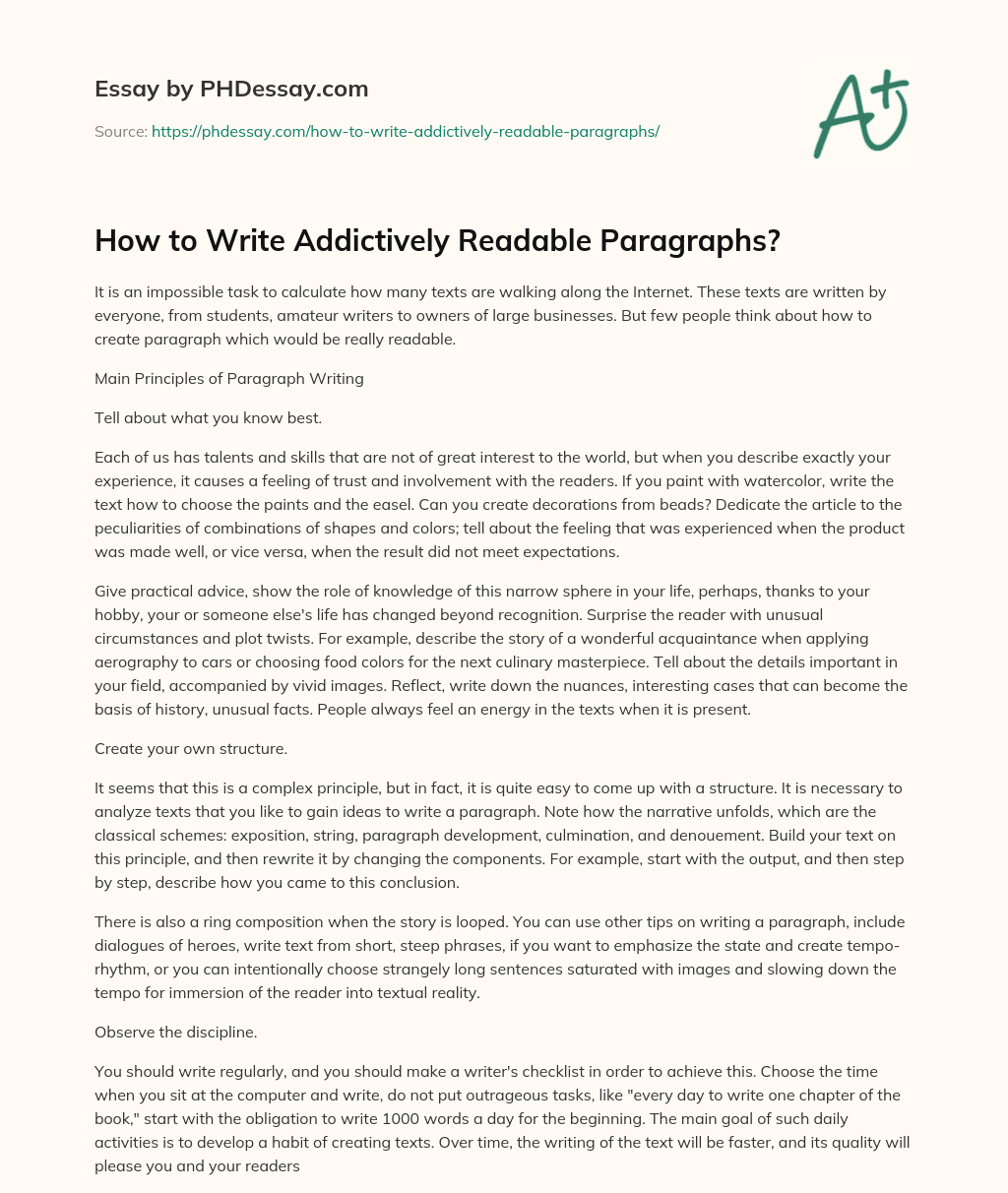 How to Write Addictively Readable Paragraphs? - PHDessay.com