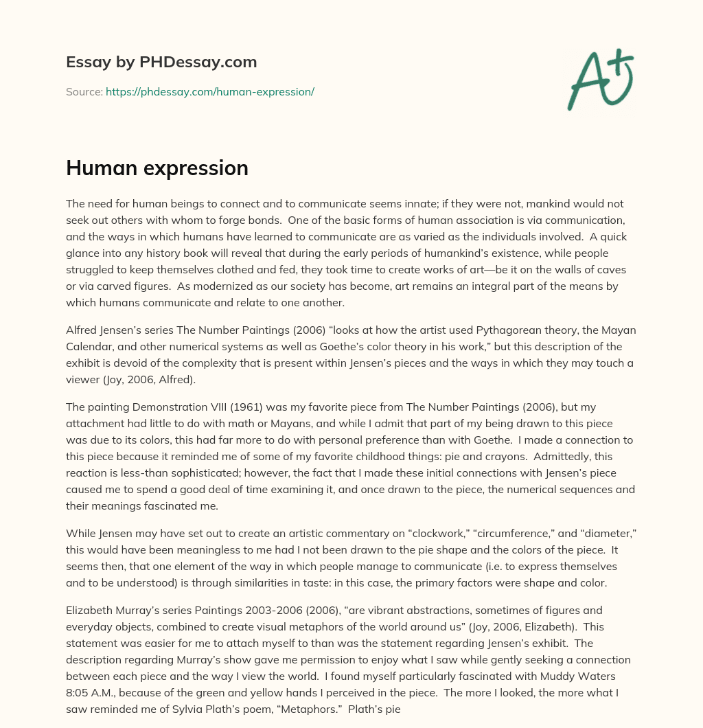 Human expression - PHDessay.com