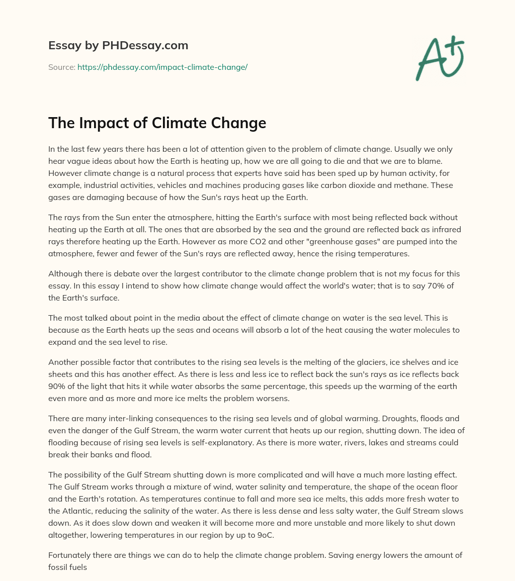 The Impact of Climate Change - PHDessay.com