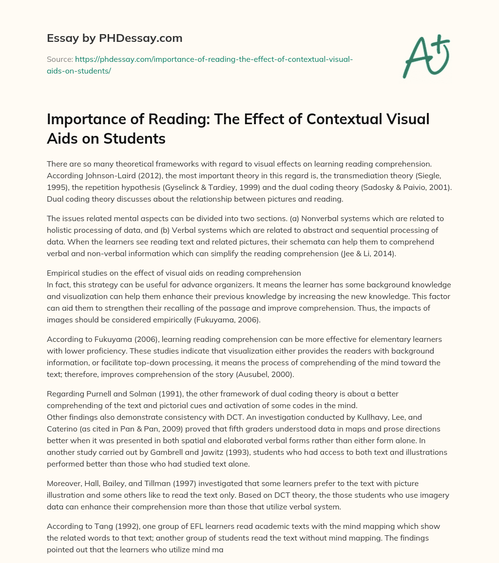 Importance of Reading: The Effect of Contextual Visual Aids on Students ...