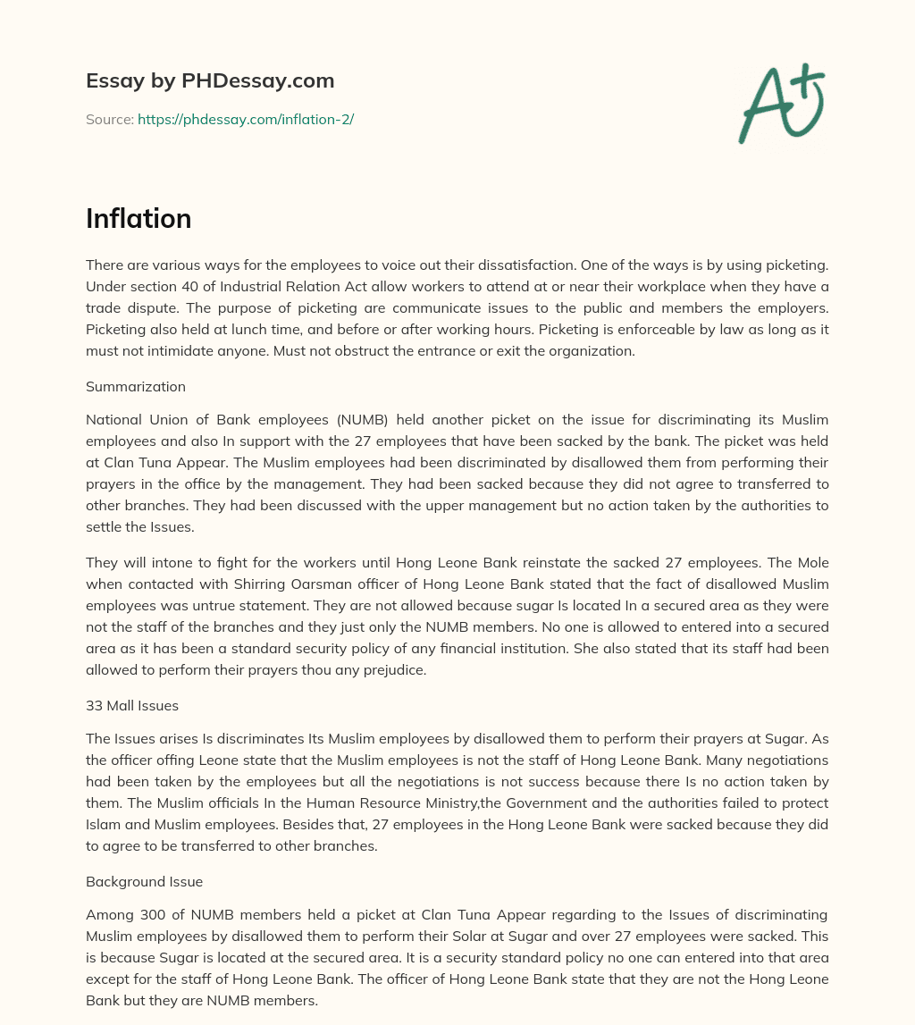Inflation - PHDessay.com