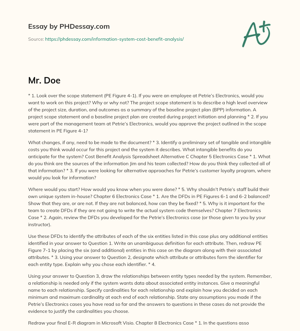Mr. Doe - PHDessay.com