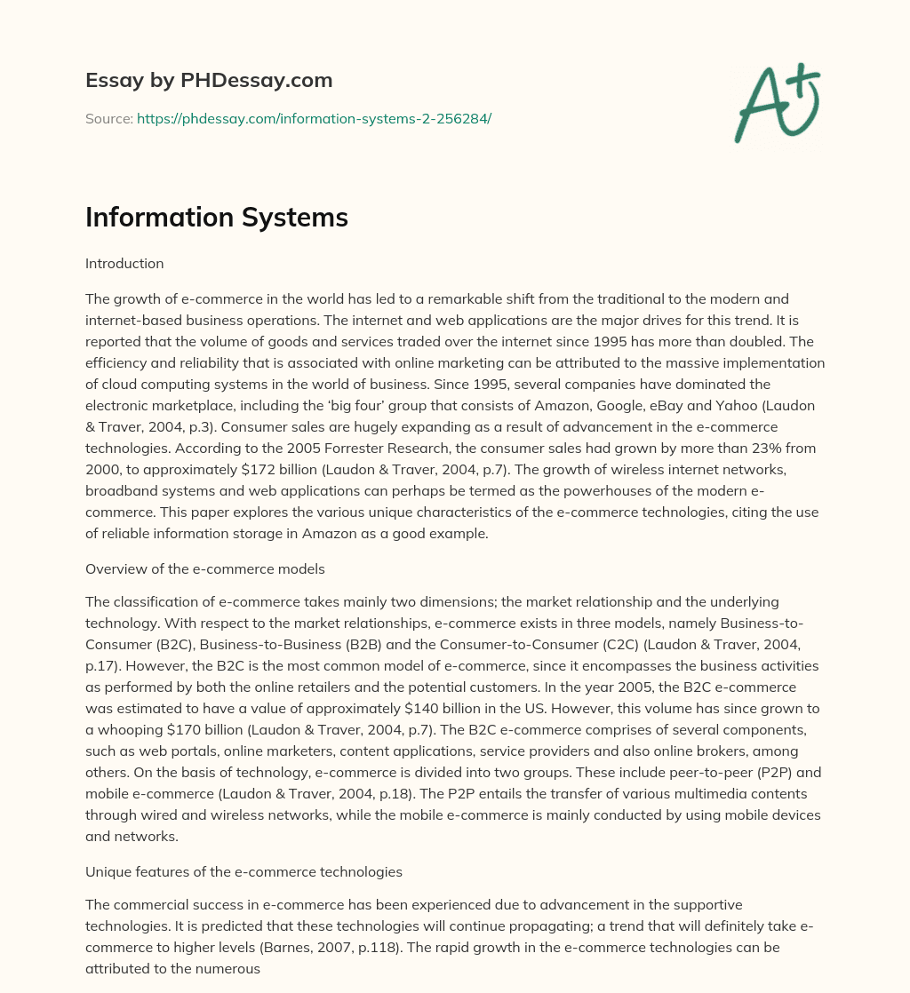 Information Systems - PHDessay.com