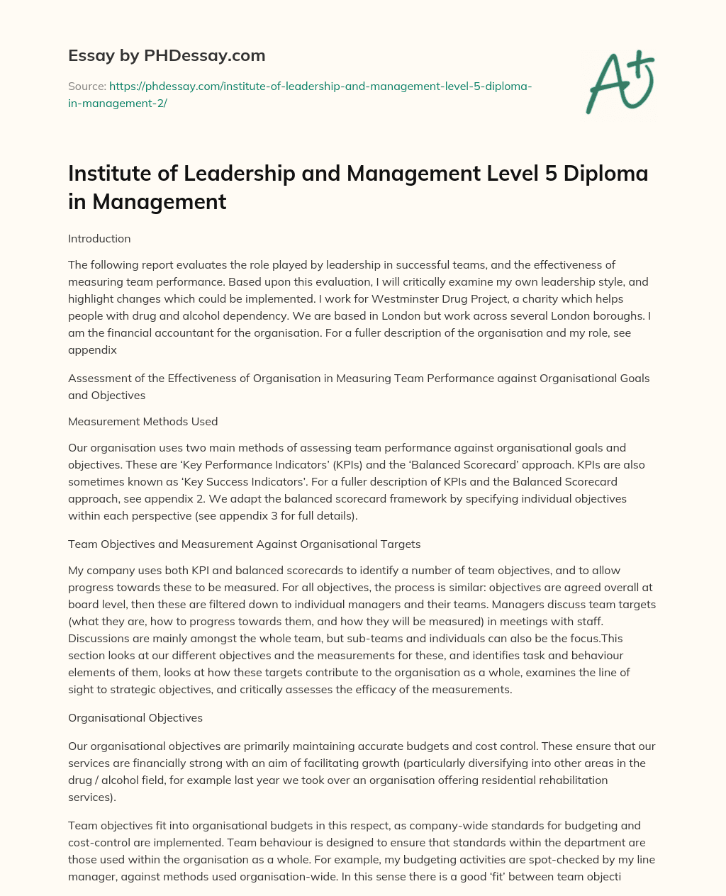 Institute of Leadership and Management Level 5 Diploma in Management ...