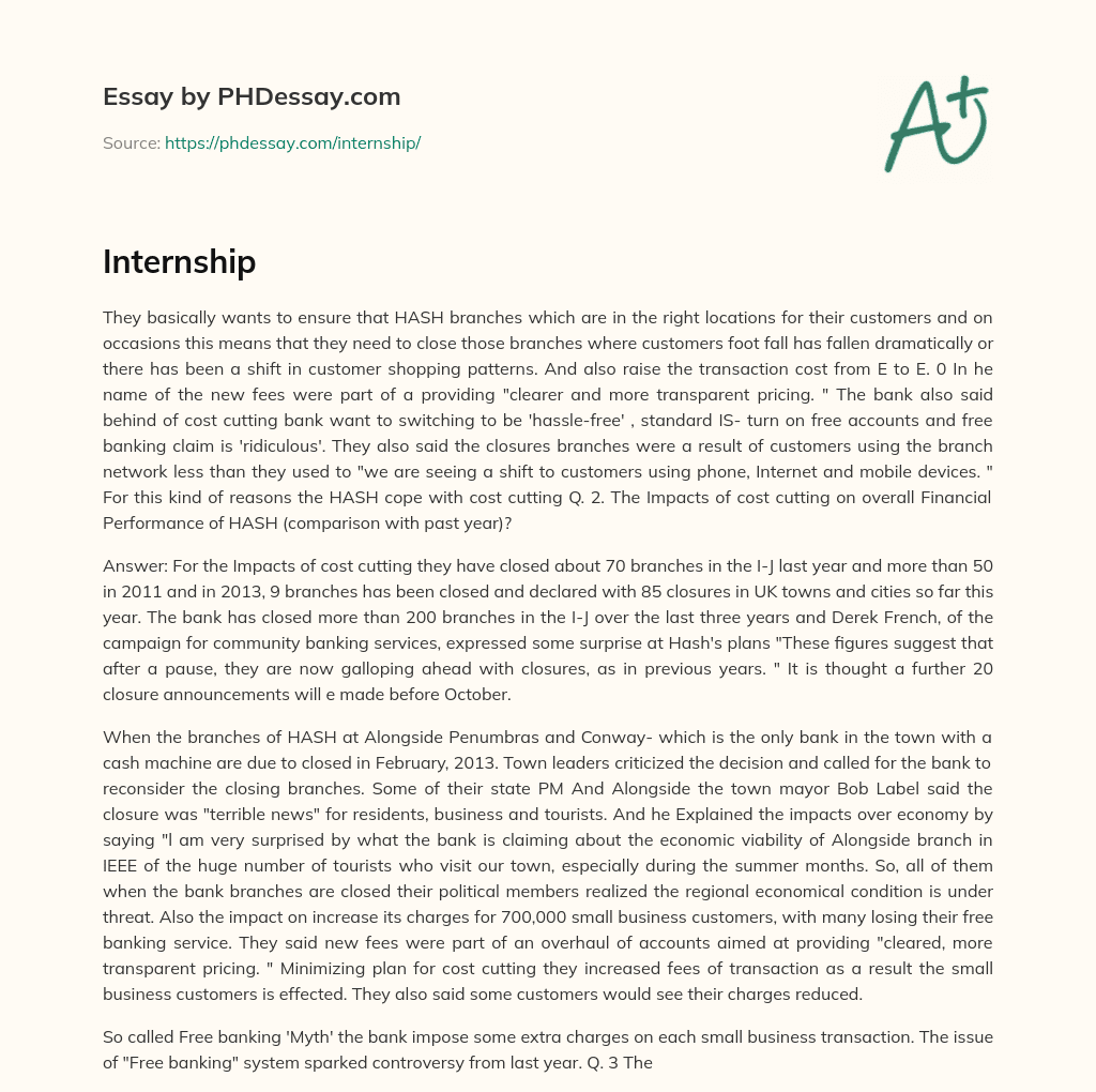 Internship - PHDessay.com