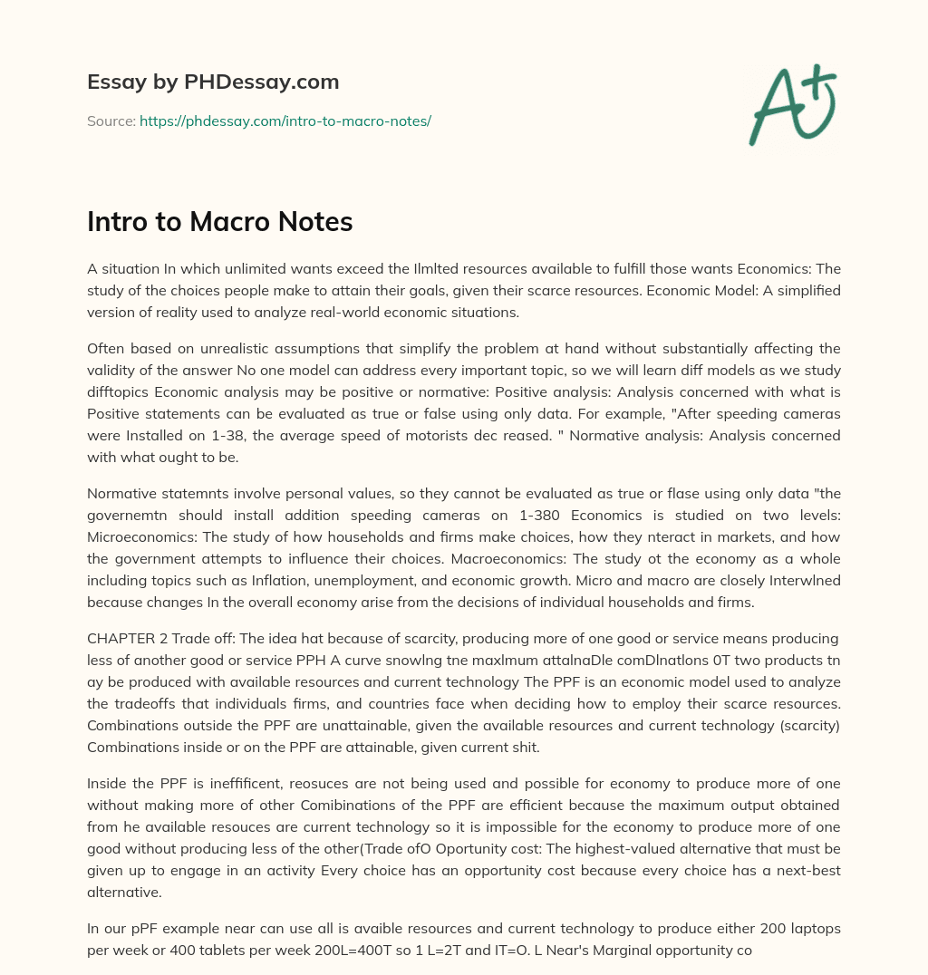 Intro to Macro Notes - PHDessay.com