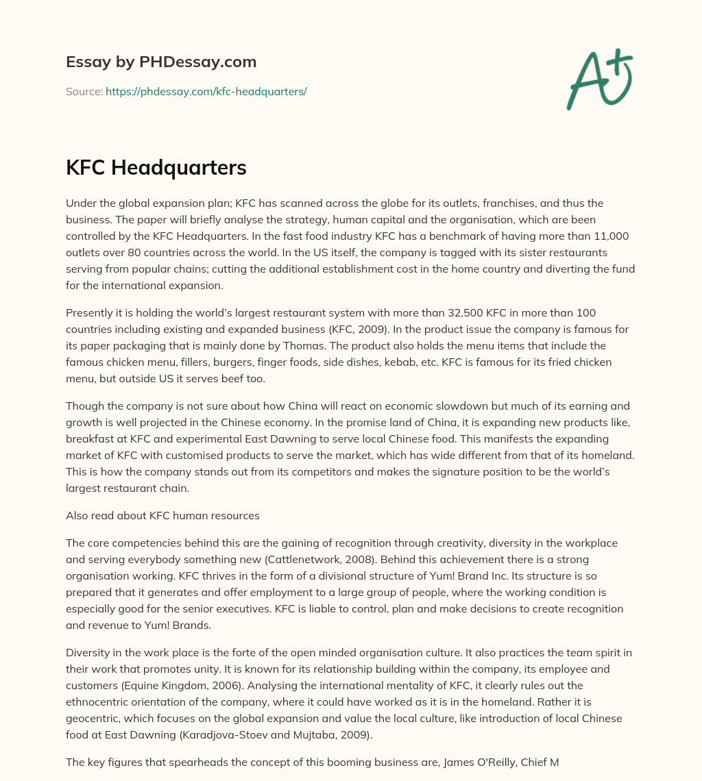 KFC Headquarters - PHDessay.com
