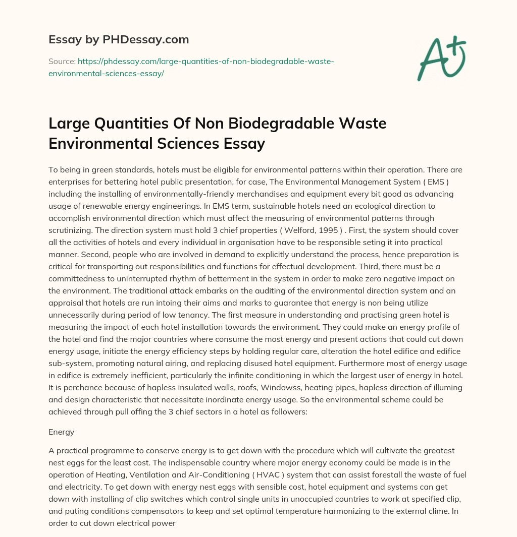 Large Quantities Of Non Biodegradable Waste Environmental Sciences ...