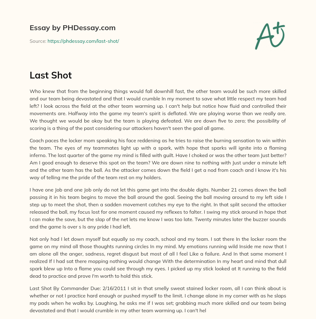 Last Shot - PHDessay.com