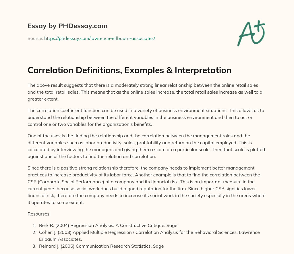 Correlation Definitions, Examples & Interpretation (300 Words ...