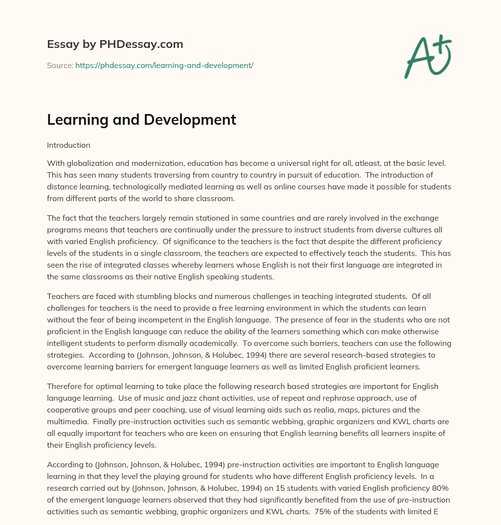 Learning and Development - PHDessay.com