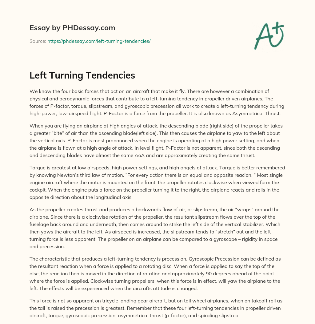 Left Turning Tendencies (500 Words) - PHDessay.com