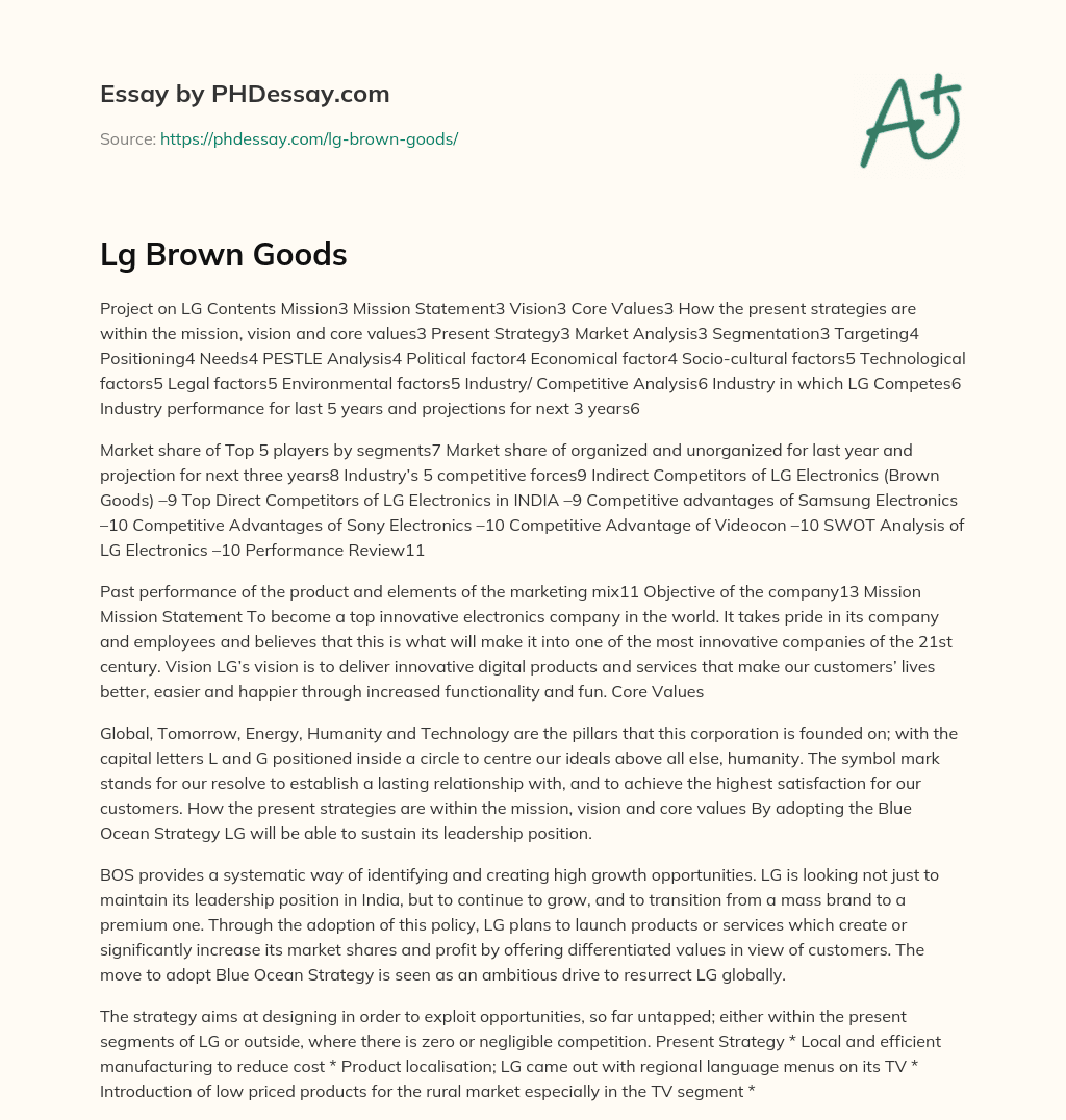 Lg Brown Goods - PHDessay.com