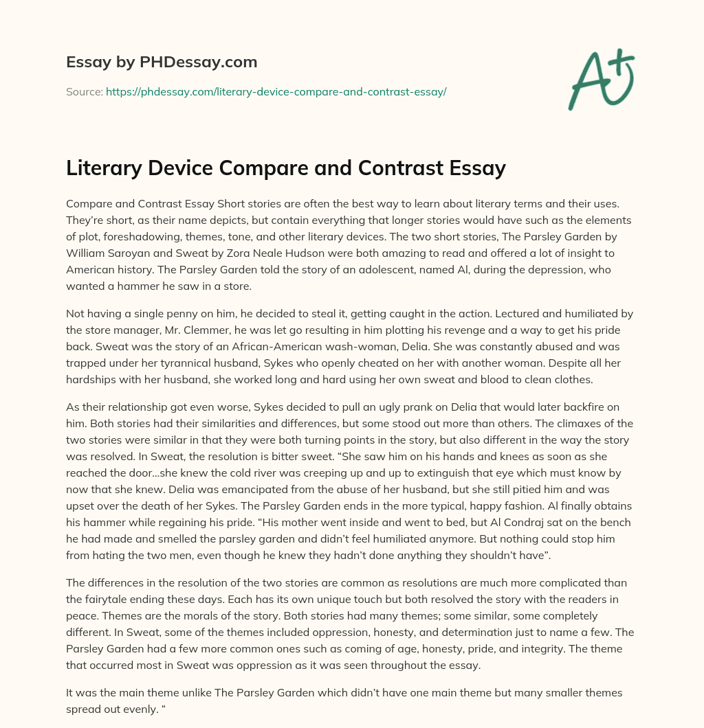 Literary Device Compare And Contrast Essay PHDessay Literary Device Compare And Contrast Essay PHDessay