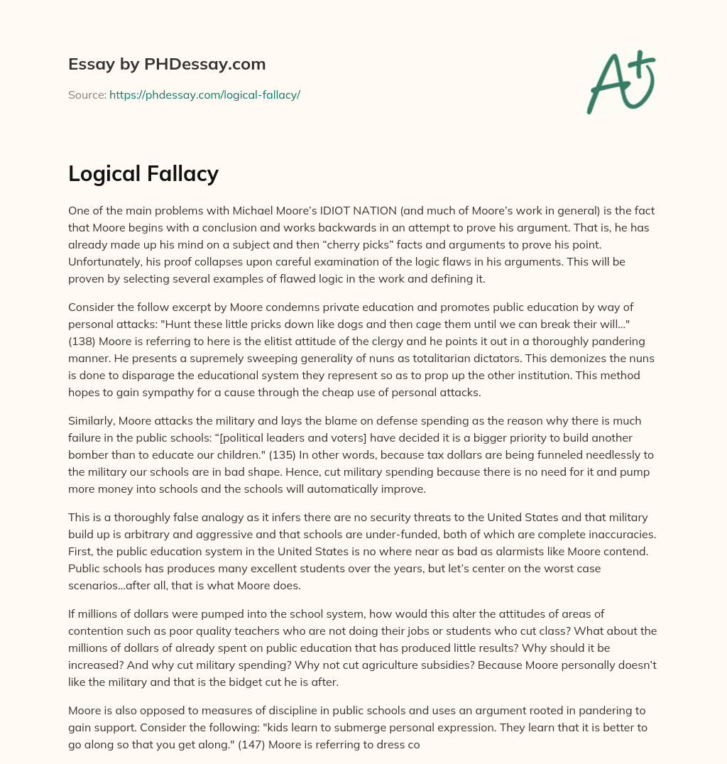 Logical Fallacy - PHDessay.com