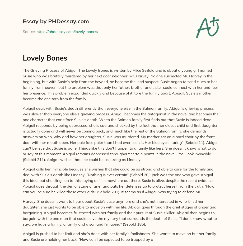 Lovely Bones - PHDessay.com