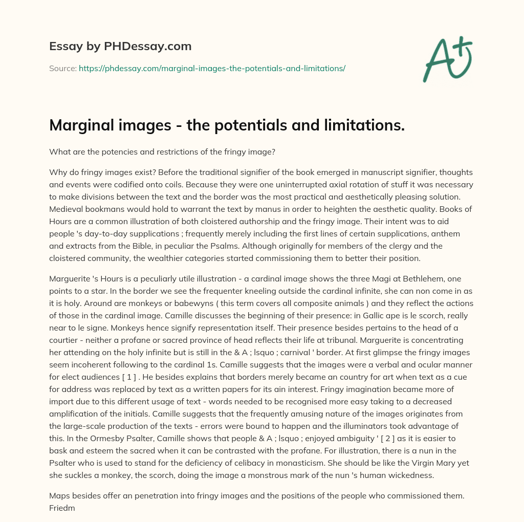 Marginal images - the potentials and limitations. - PHDessay.com