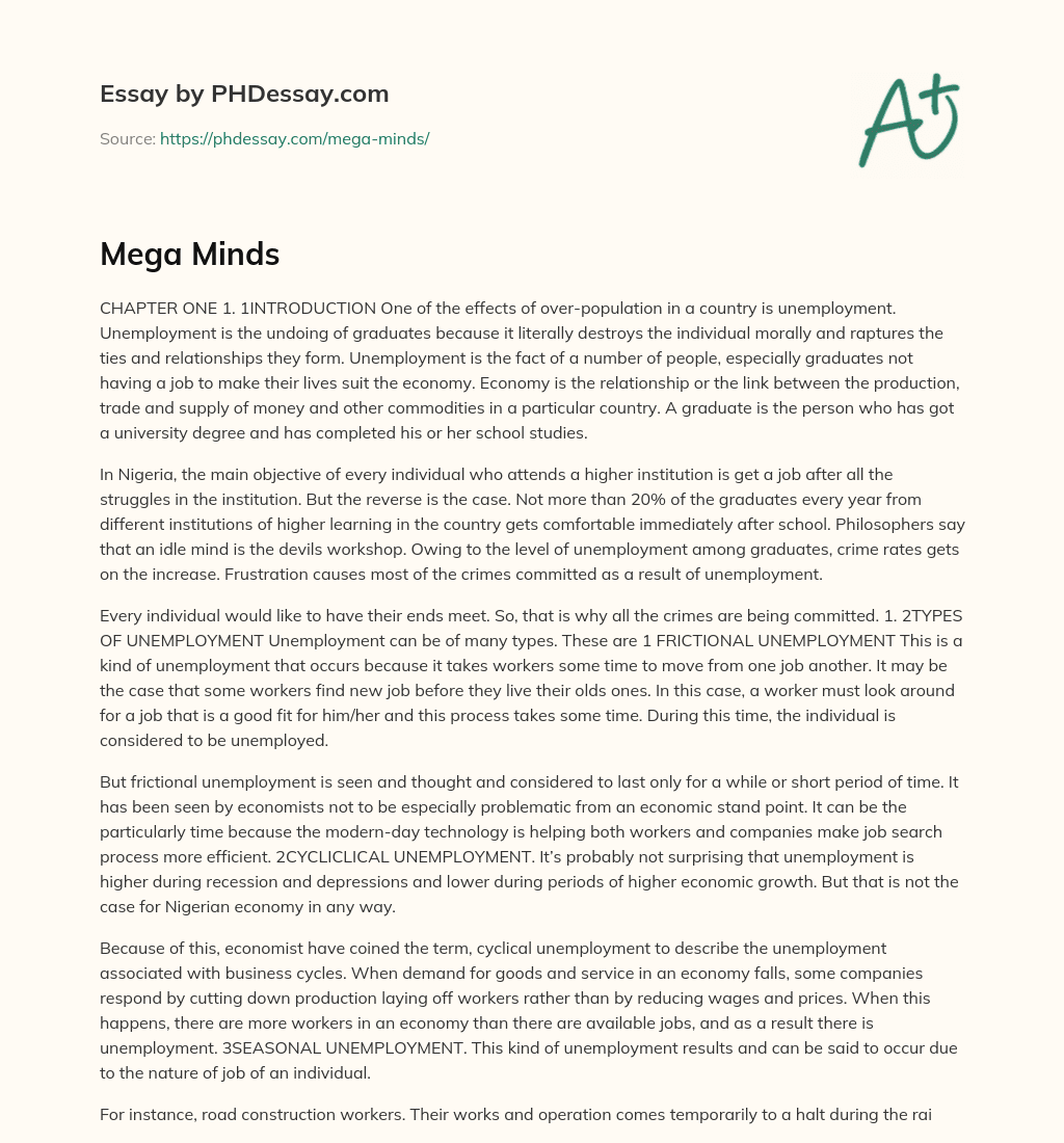 Mega Minds - PHDessay.com