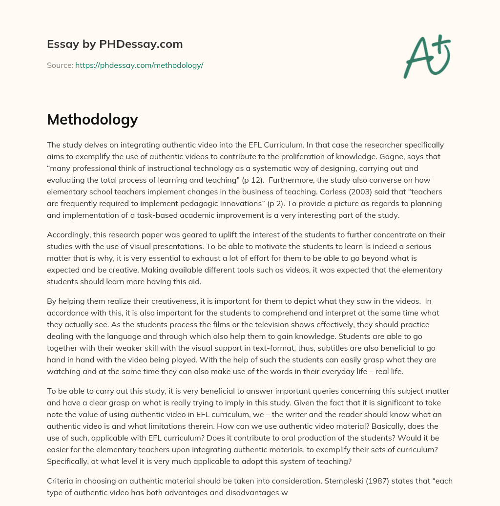 Methodology - PHDessay.com