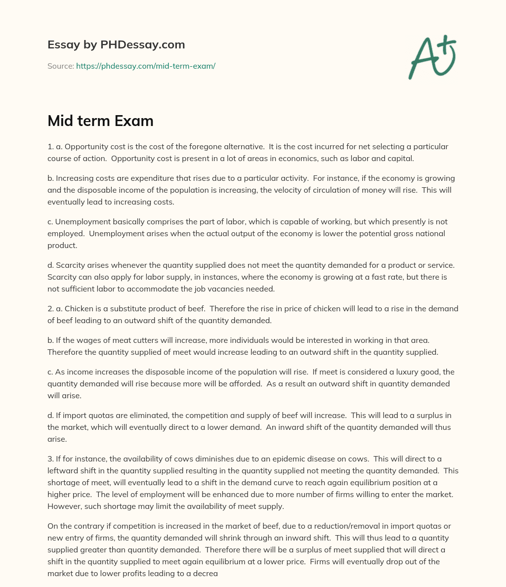 Mid term Exam - PHDessay.com