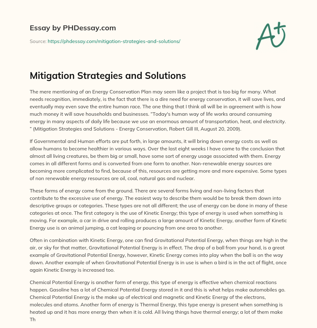 Mitigation Strategies and Solutions - PHDessay.com