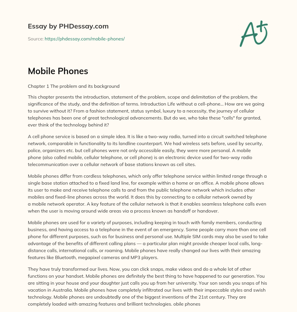 Mobile Phones - PHDessay.com