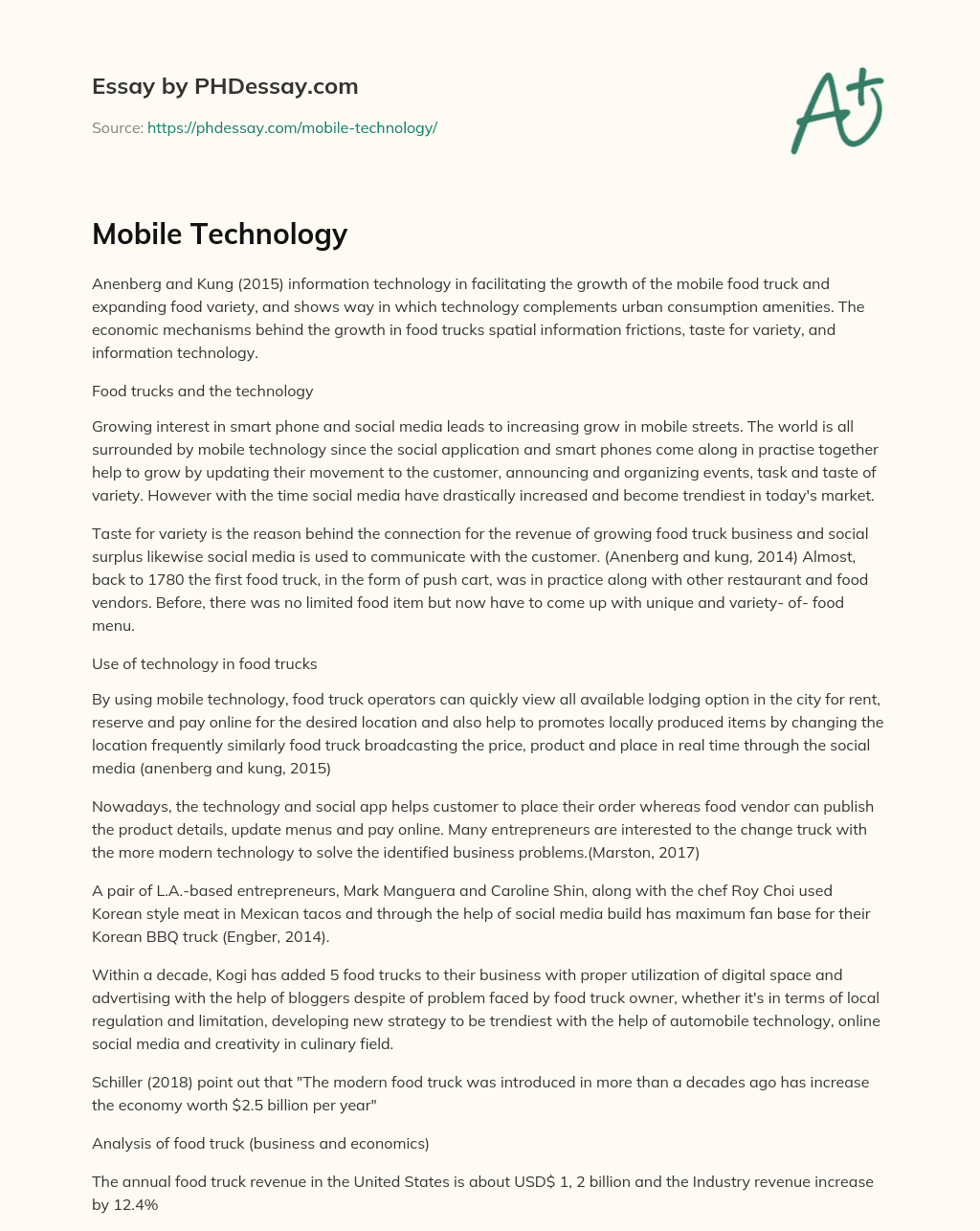 Mobile Technology - PHDessay.com