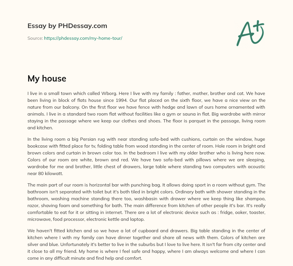 My house - PHDessay.com