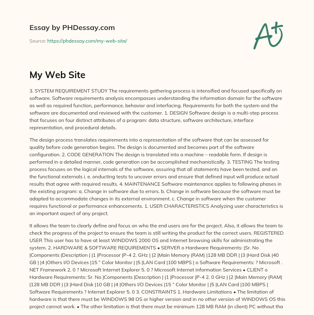 My Web Site - PHDessay.com