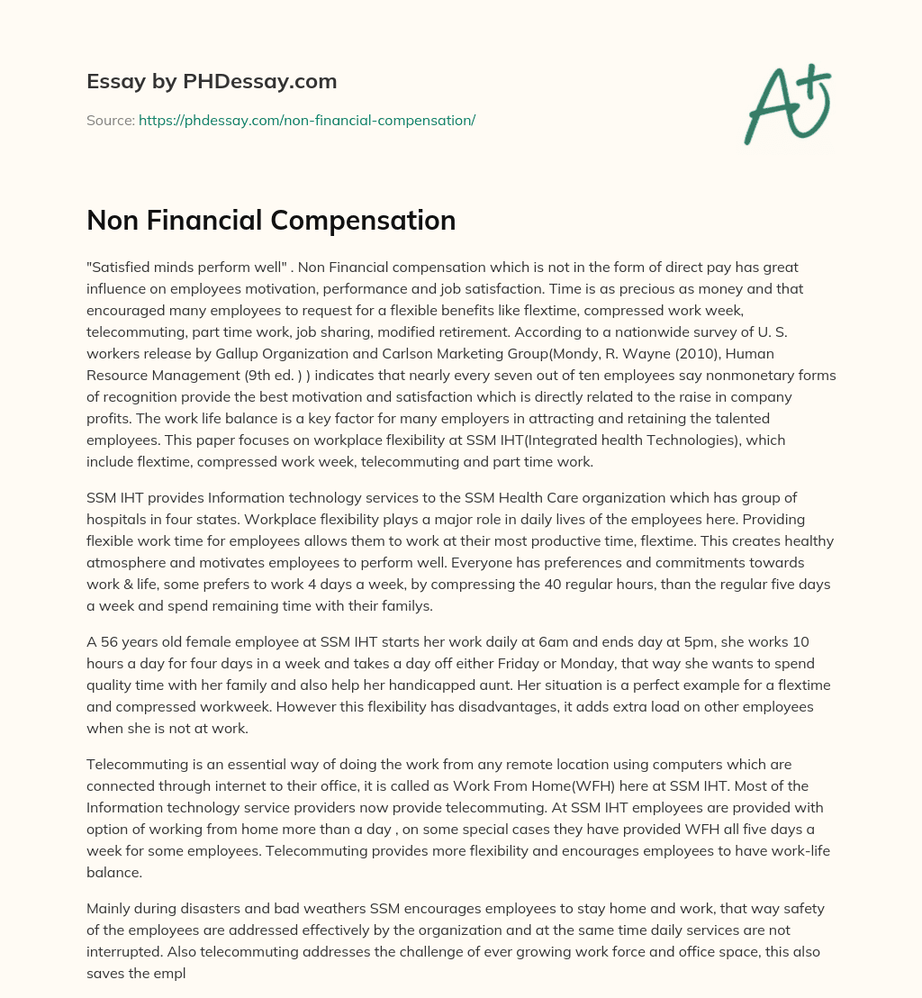 Non Financial Compensation - PHDessay.com