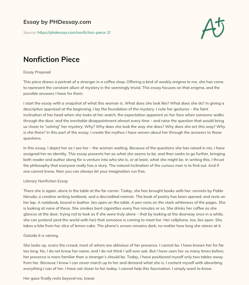 Nonfiction Piece - PHDessay.com