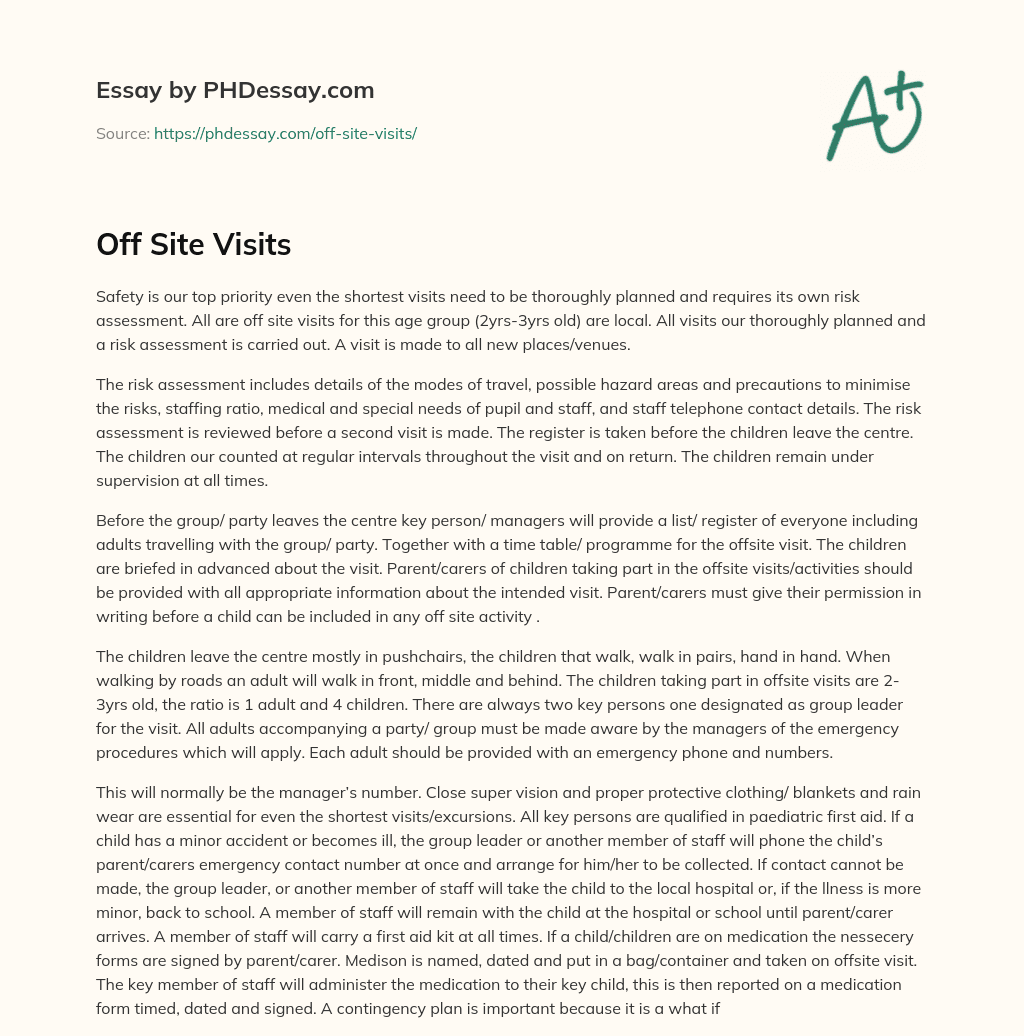 Off Site Visits - PHDessay.com