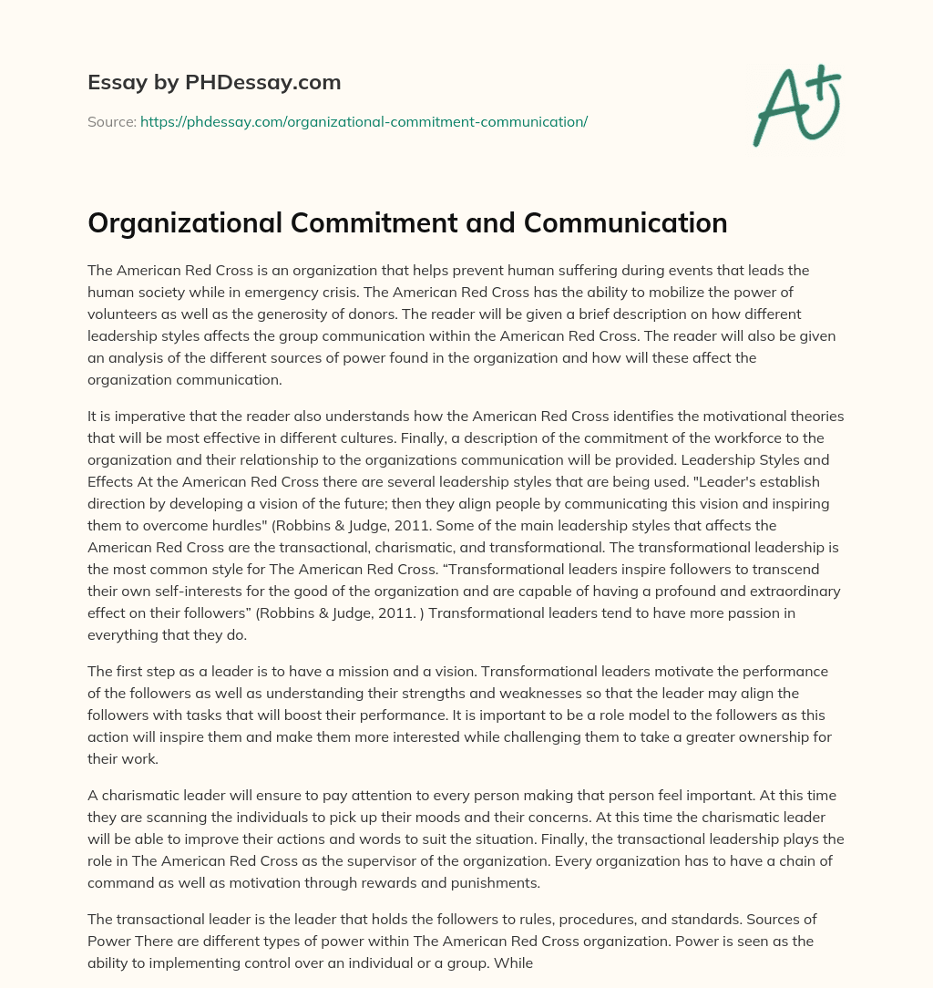 Organizational Commitment and Communication - PHDessay.com