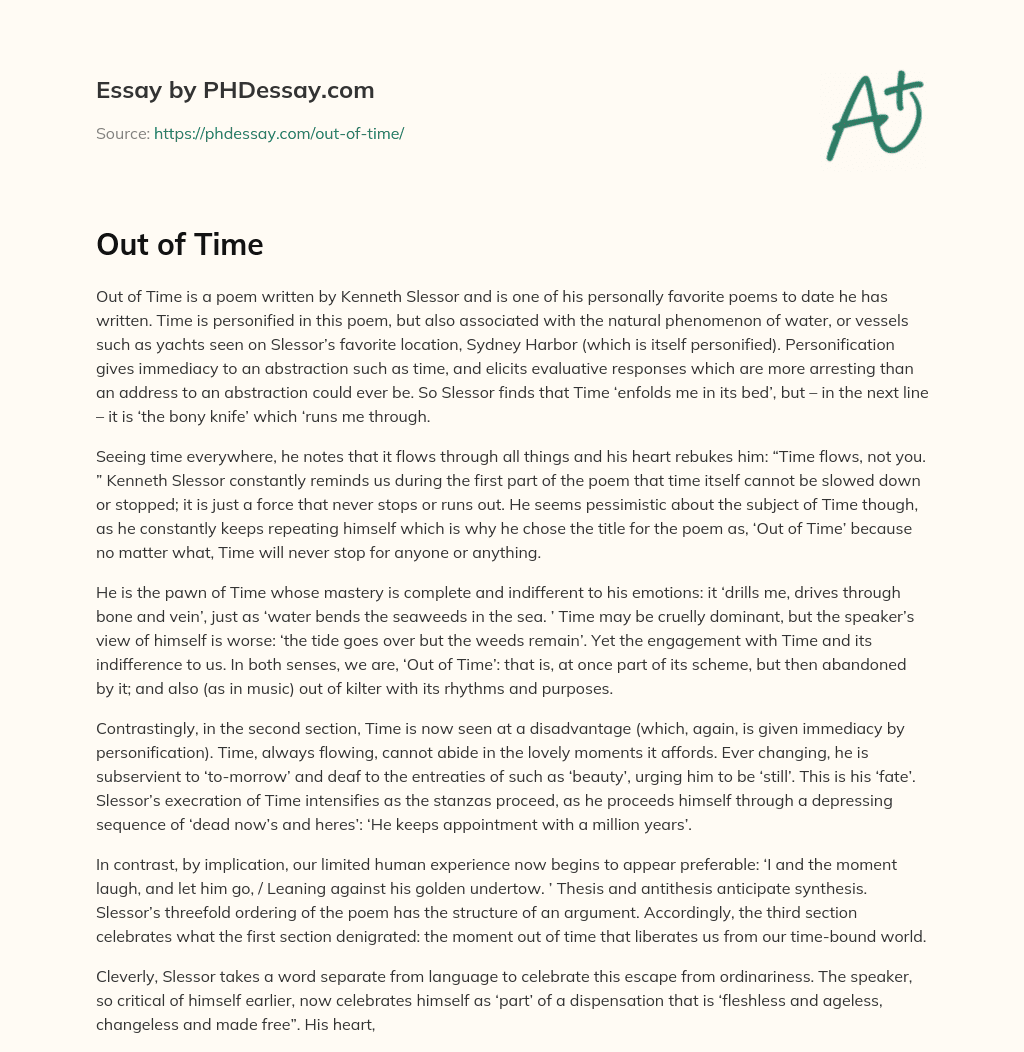 Out Of Time Analysis Example - PHDessay.com