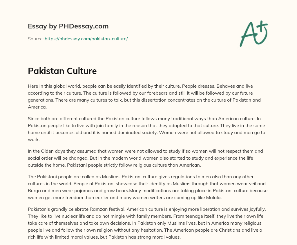 Pakistan Culture Essay Example 300 Words PHDessay Pakistan Culture Essay Example 300 Words PHDessay