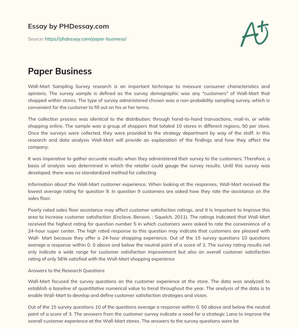 Paper Business - PHDessay.com