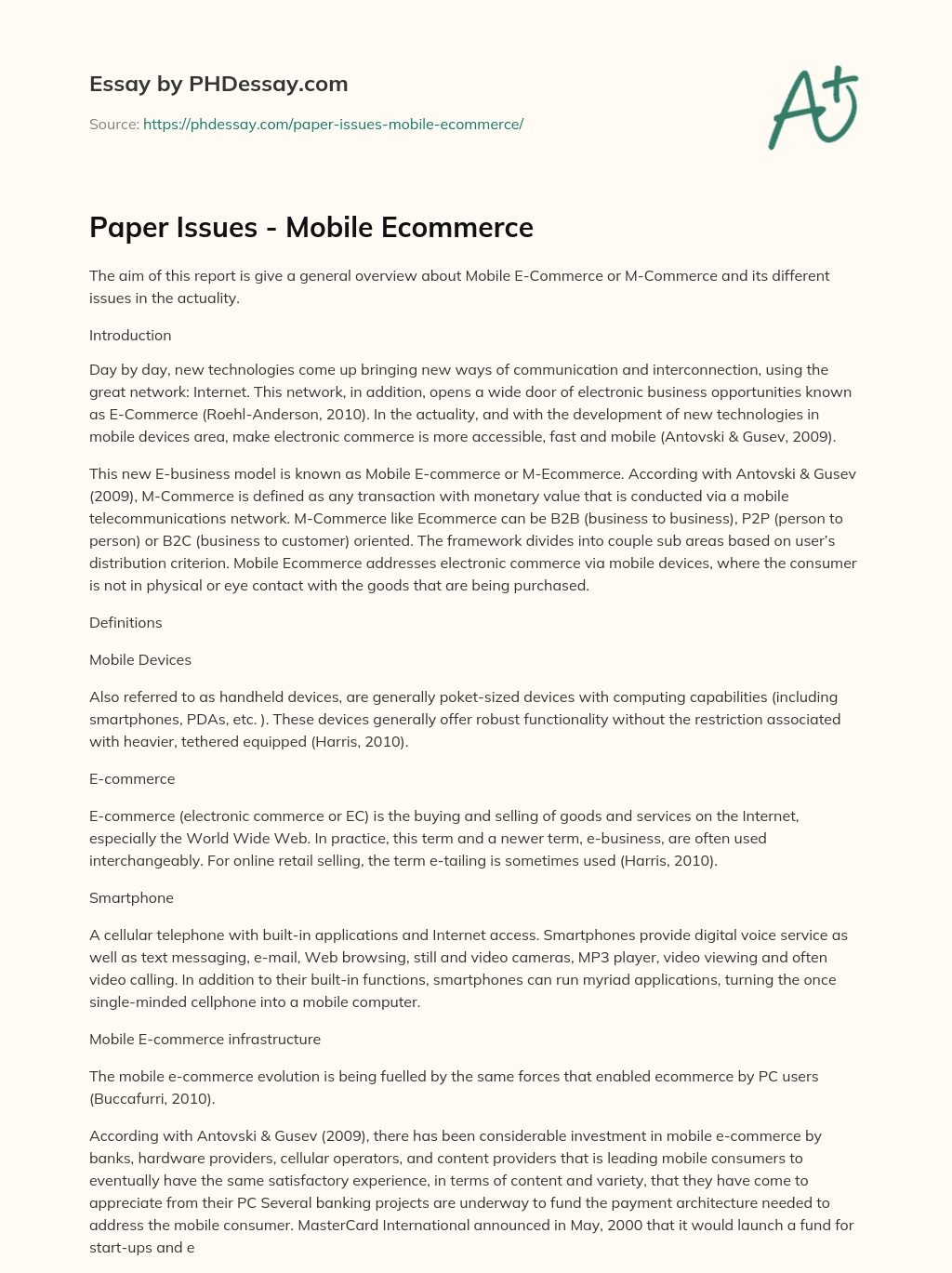 Paper Issues - Mobile Ecommerce - PHDessay.com