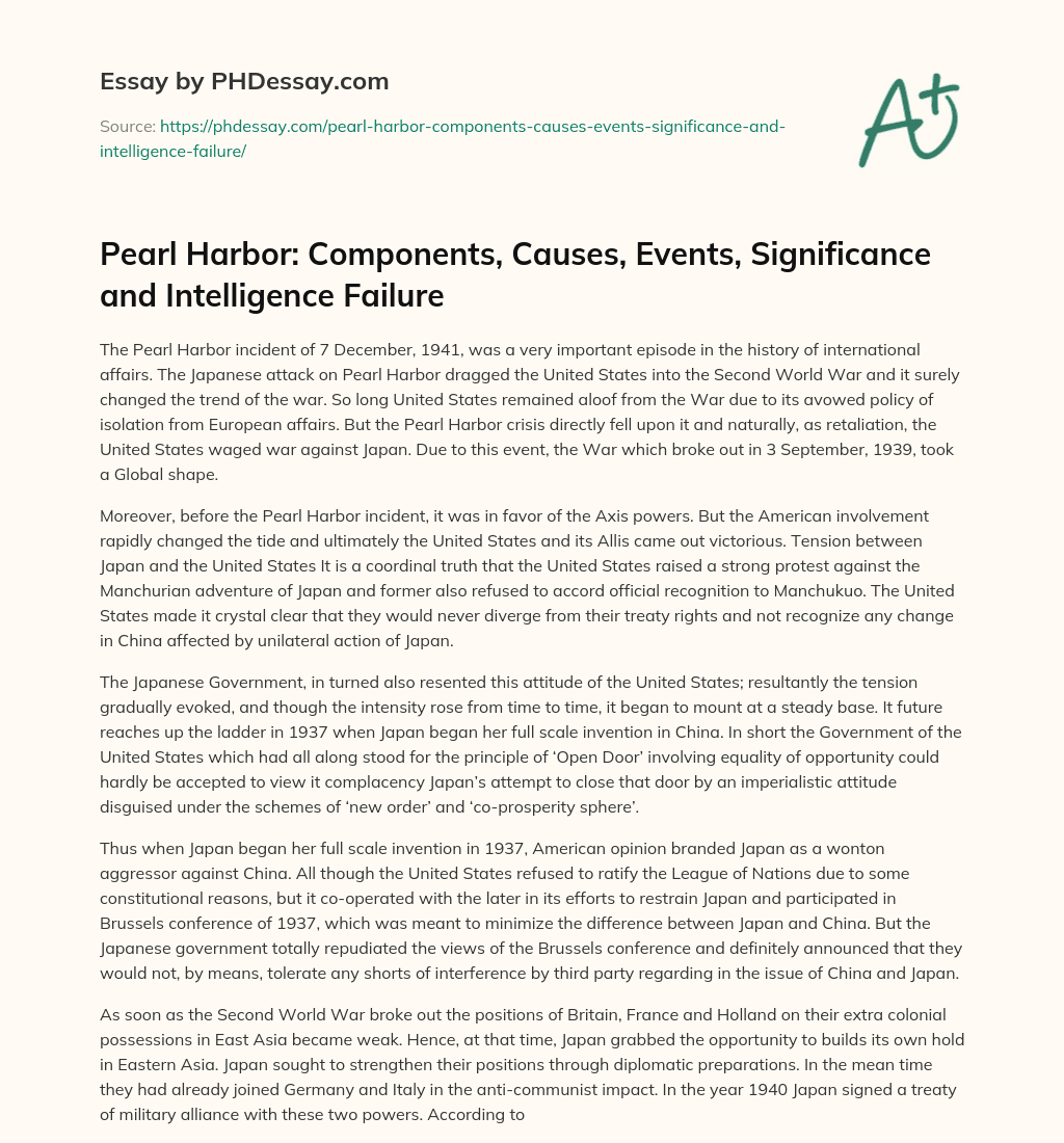 Pearl Harbor: Components, Causes, Events, Significance and Intelligence ...