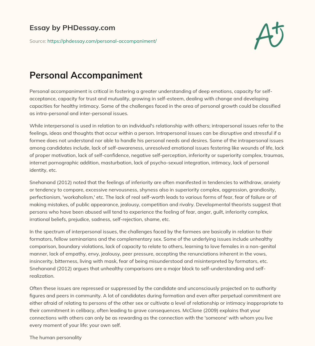 Personal Accompaniment - PHDessay.com