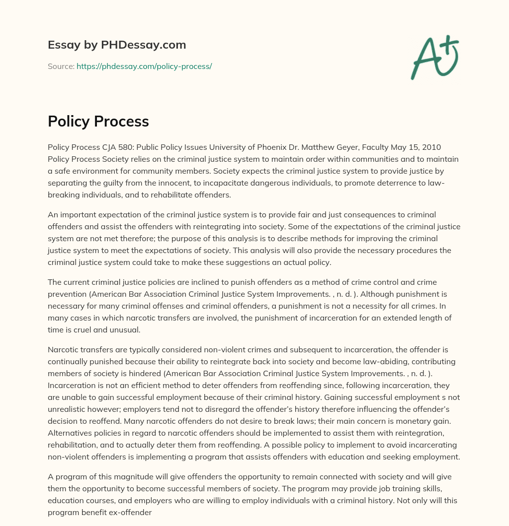 Policy Process - PHDessay.com